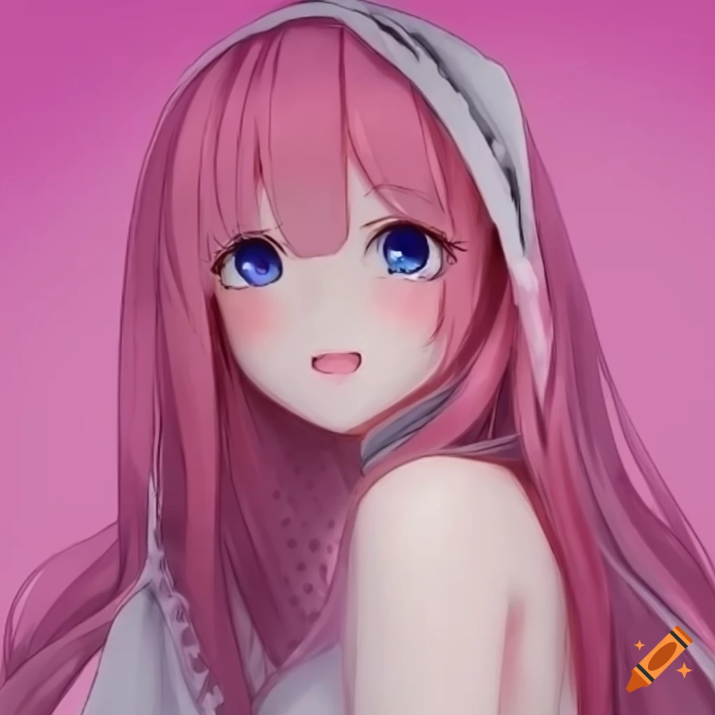 Anime girl with pink hair for discord profile on Craiyon
