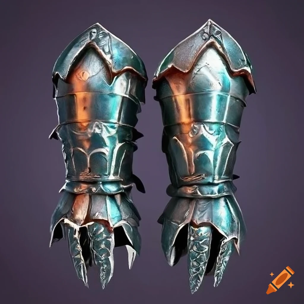 Magic mithril pair of gauntlets on Craiyon