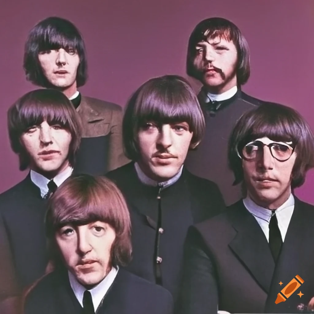 1971 tour photo of the Maharishi with John, Paul, Ringo, George, and ...