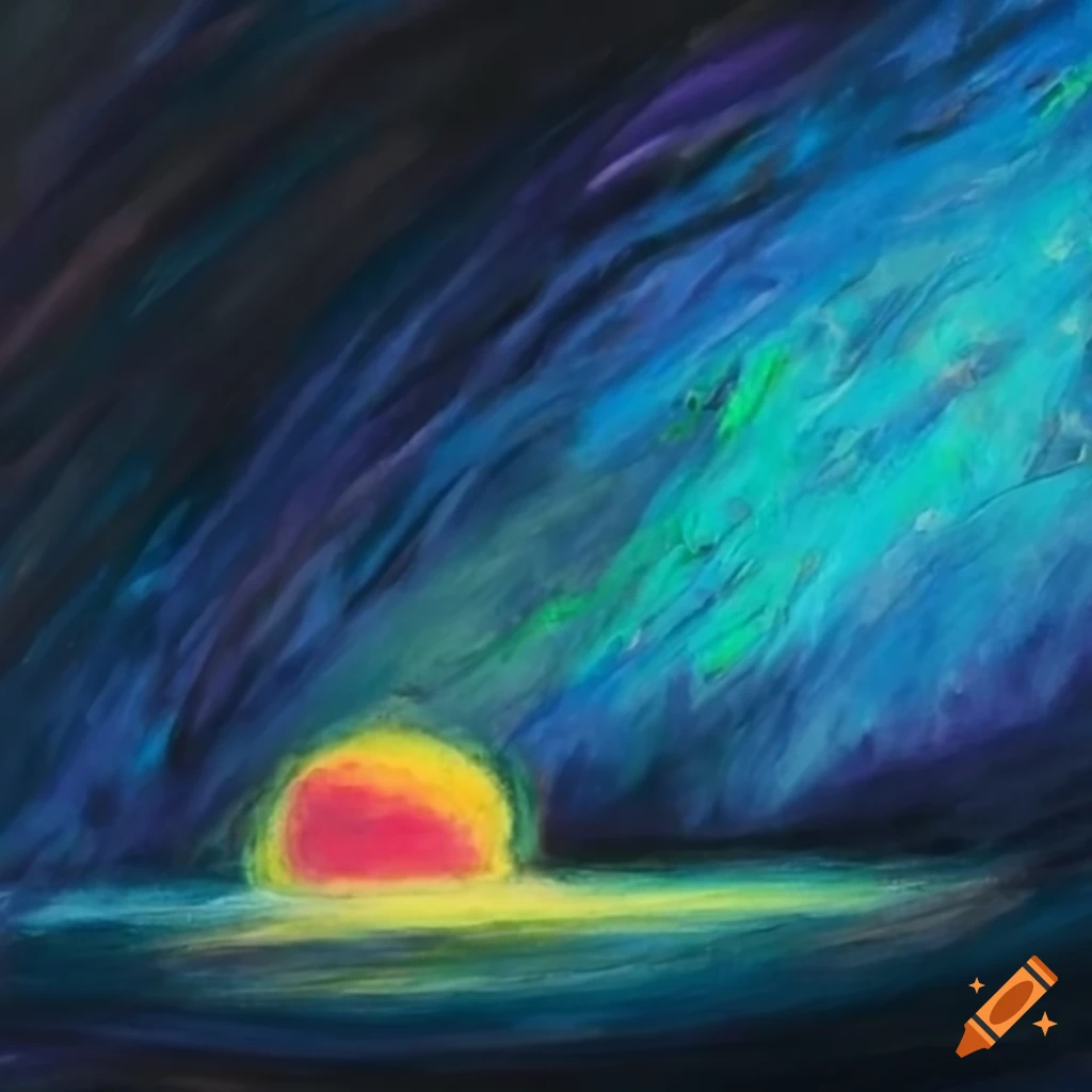 Oil pastel space opera scene on Craiyon