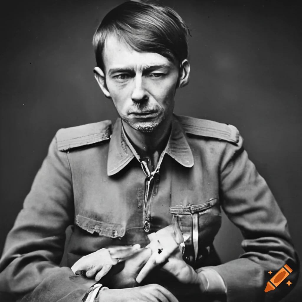 Tom yorke of radiohead in world war 2 attire on Craiyon