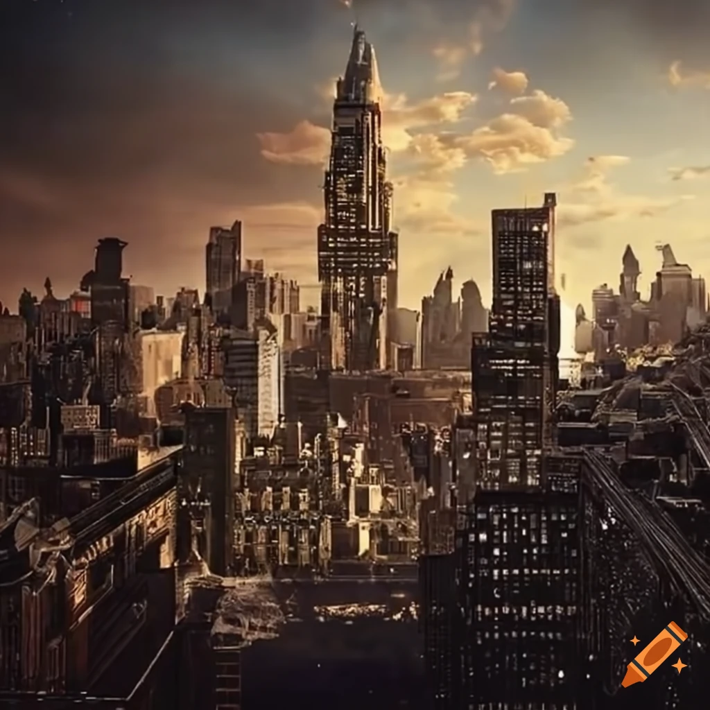 New york in a post-apocalyptic solarpunk setting on Craiyon