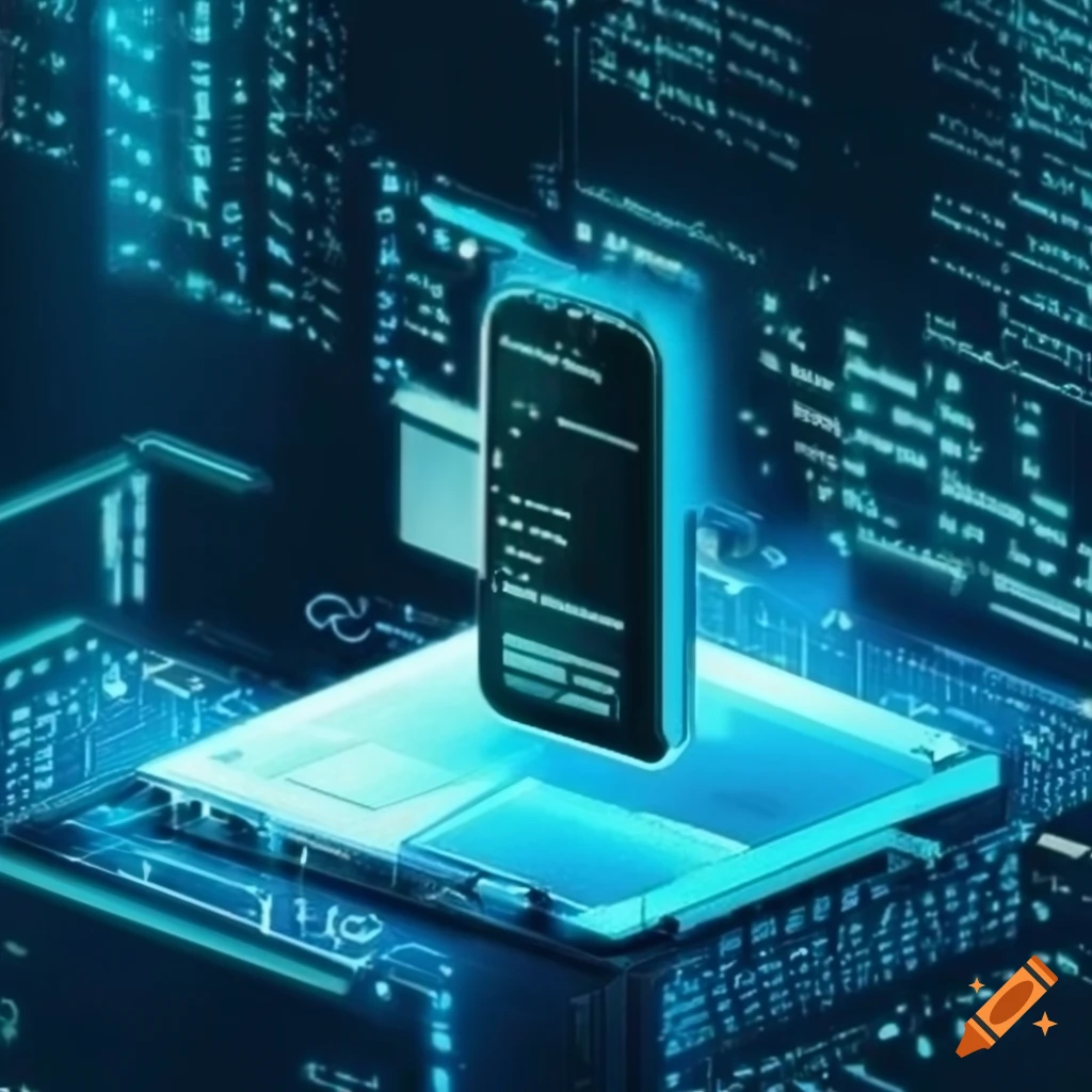 Centralized mobile management software system in cyber style on Craiyon