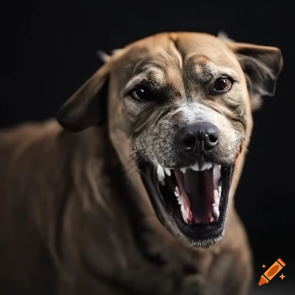 Snarling dog on Craiyon