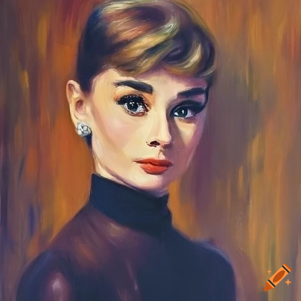 Audrey hepburn painted by renoir on Craiyon