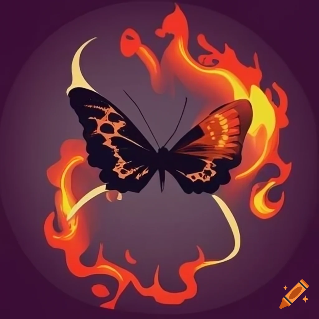 Fire butterfly on Craiyon