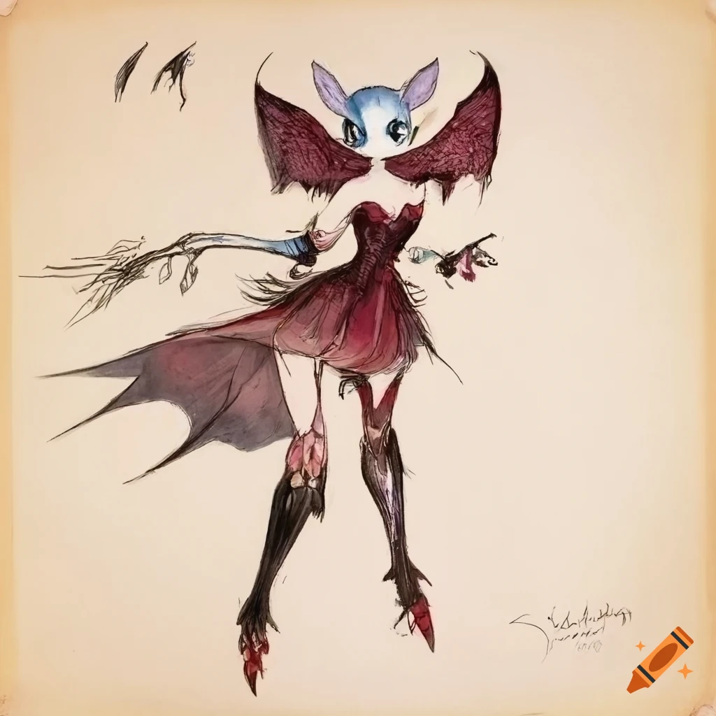 Rouge the bat full-length portrait in final fantasy concept art by ...