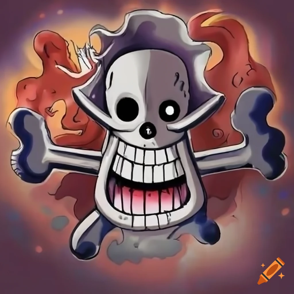 Jolly roger in one piece style screaming on Craiyon