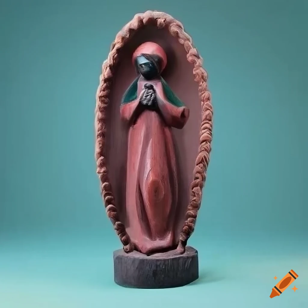 African mary wooden statue on Craiyon
