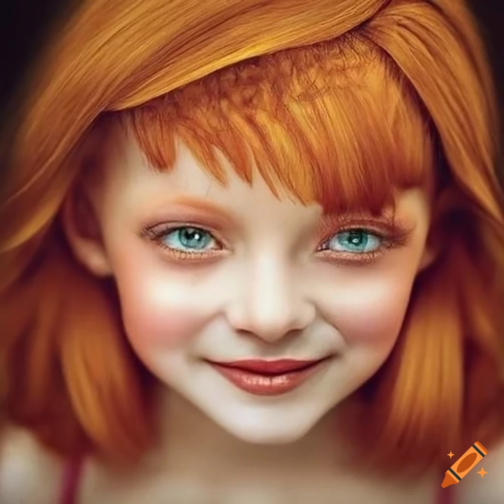Cute and adorable smiling ginger-haired girls with unique ...