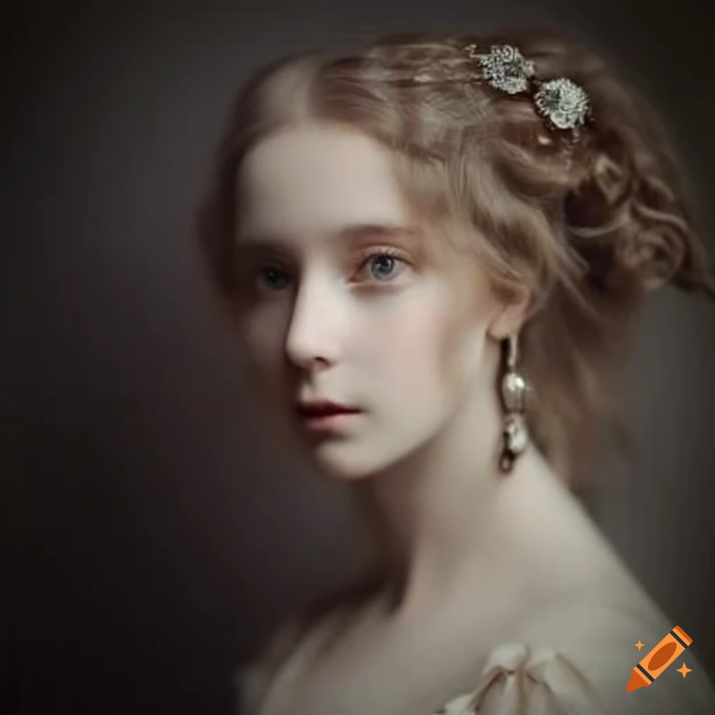 Ethereal portrait of a Victorian-era beauty with grandiose attire on ...