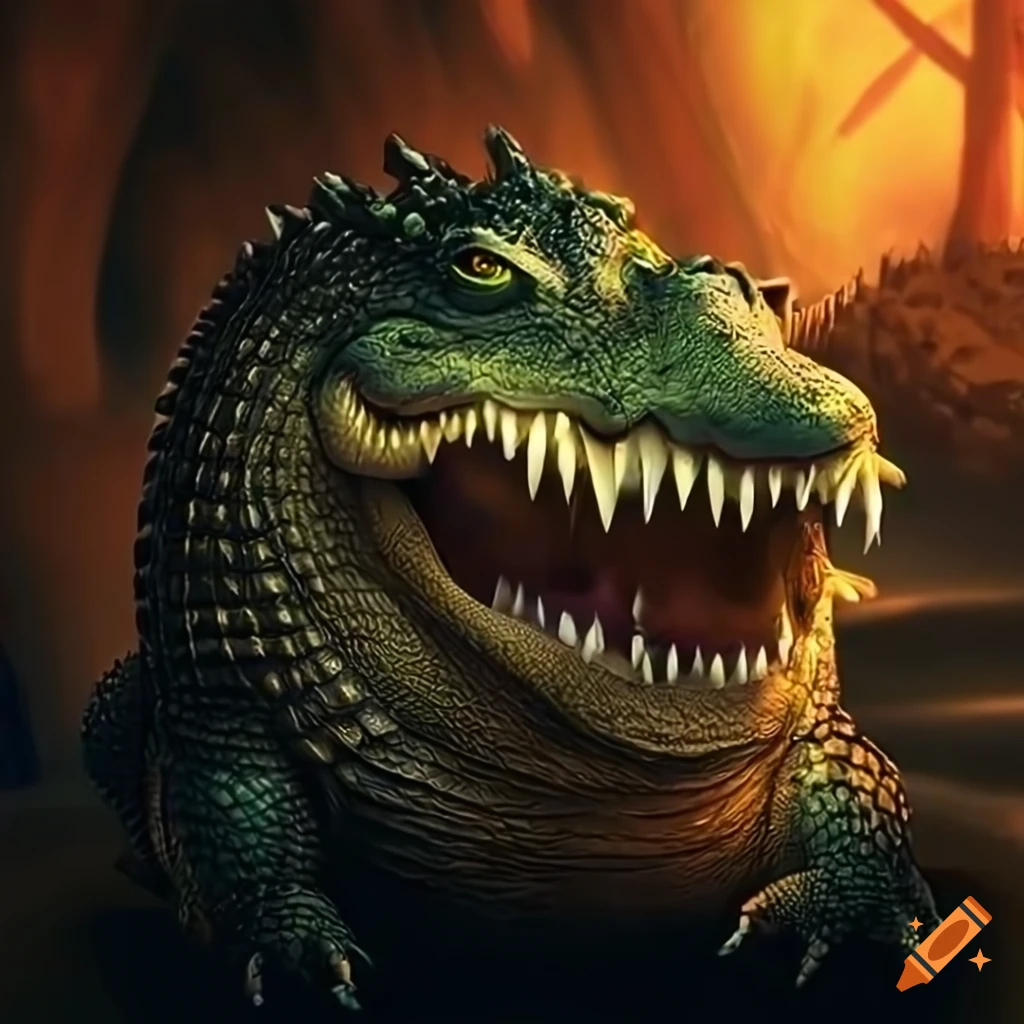 Fantasy crocodile in 4k resolution on Craiyon