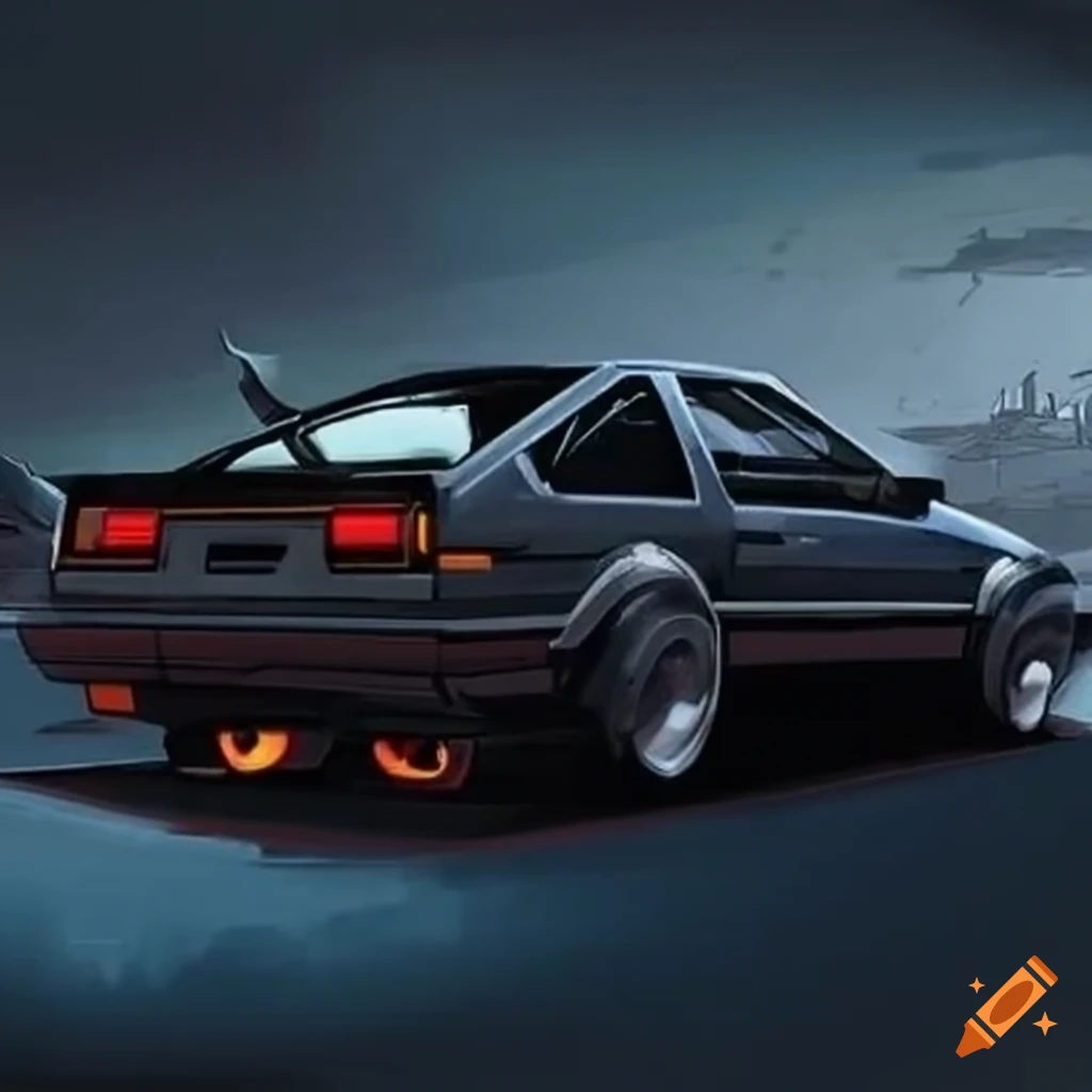 Car ae86 in mainline design combined with batman theme on Craiyon
