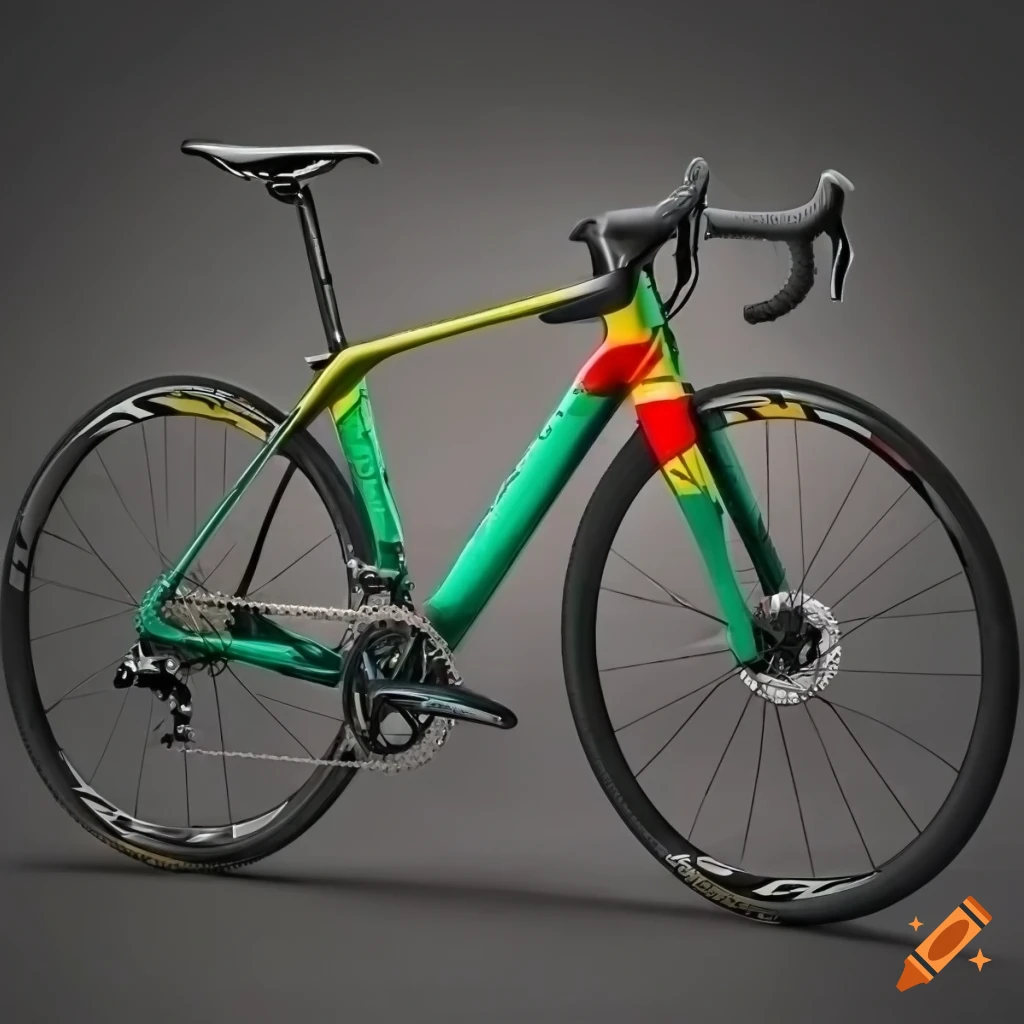 Giant Propel Disc Brake Road Bike with Rasta Colors Bob Marley on Craiyon