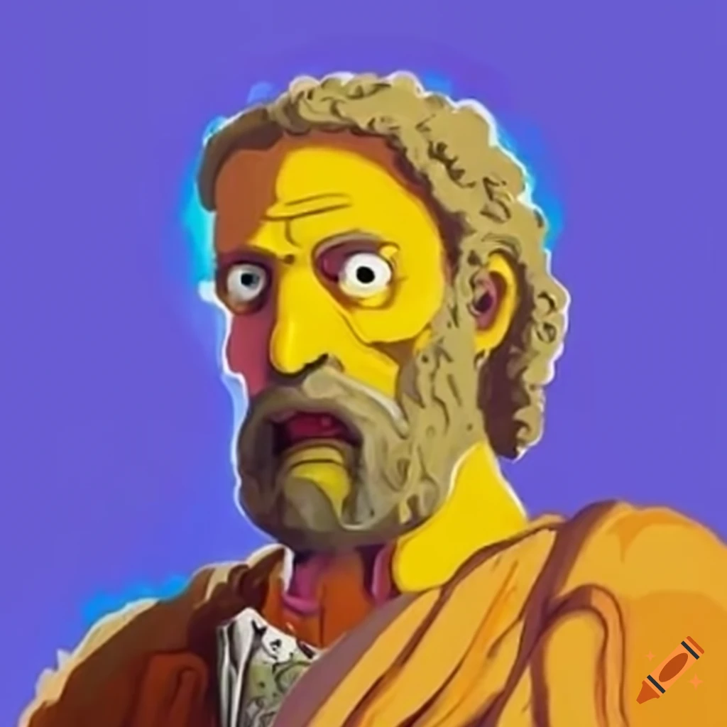 The greek author homer depicted as a simpson character on Craiyon