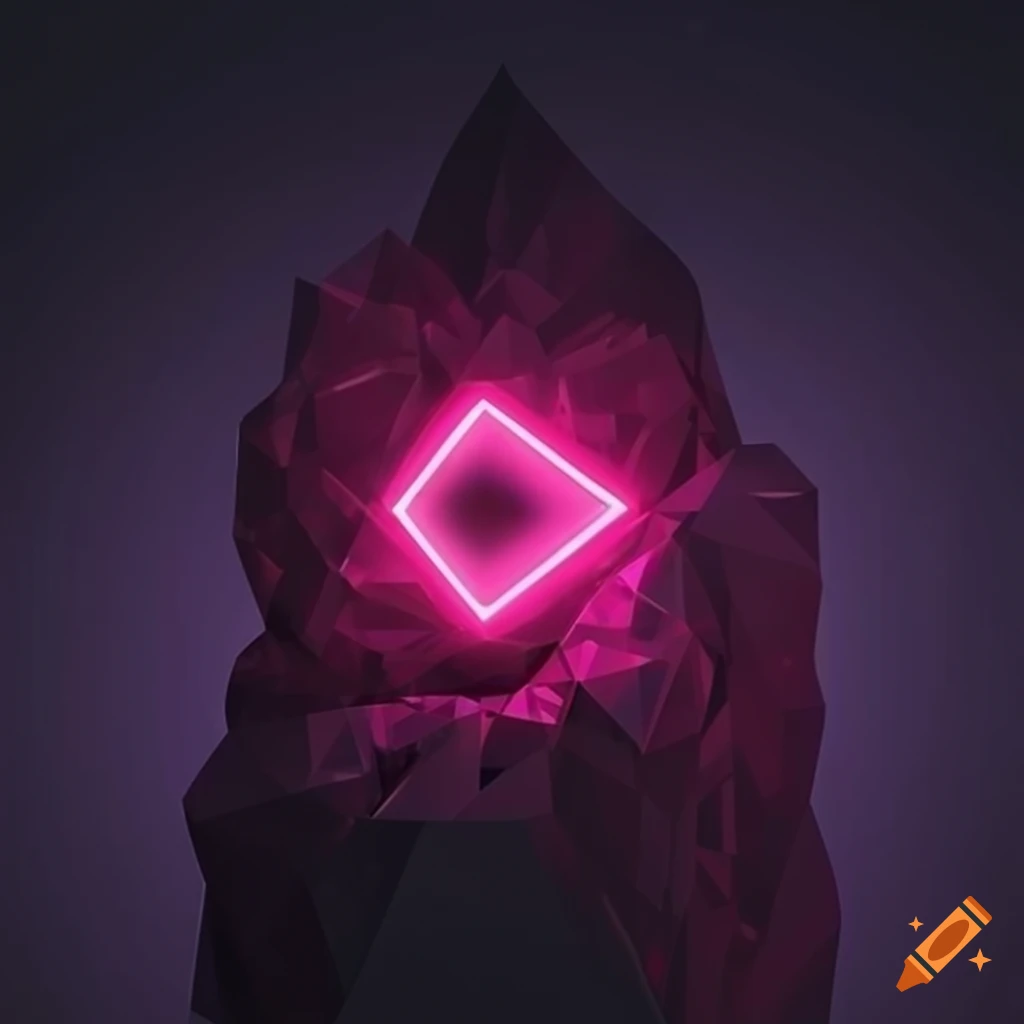 Powerful black neon diamond with vibrant zigzag pattern in galaxy ...