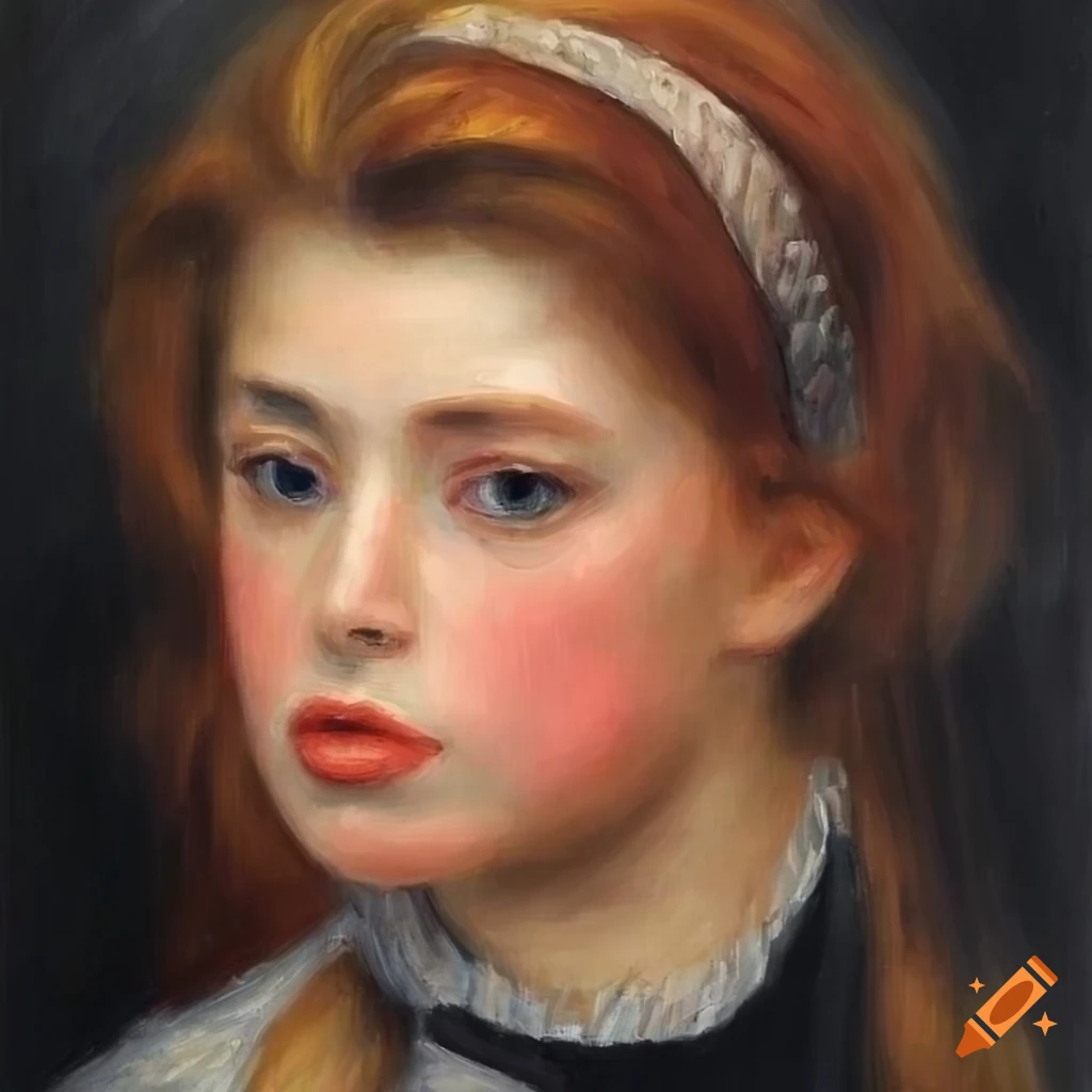 Portrait renoir pencil painting on Craiyon
