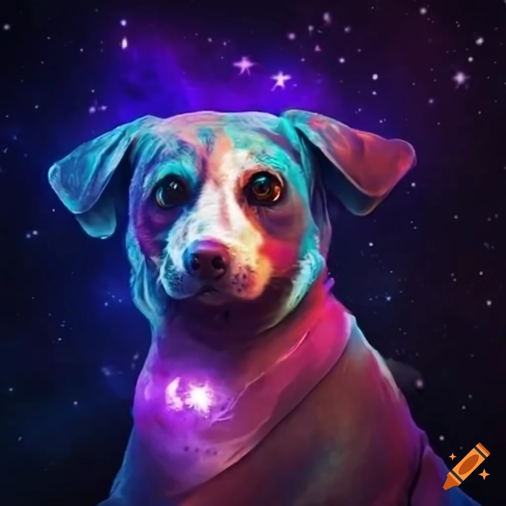 Dog in space on Craiyon