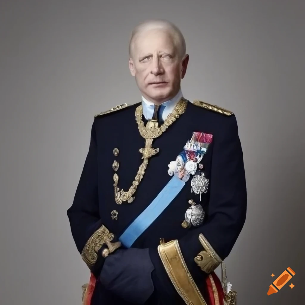 European king in royal garment portrait on Craiyon