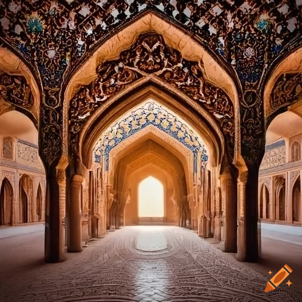 Islamic architecture showcasing intricate arches and domes on Craiyon