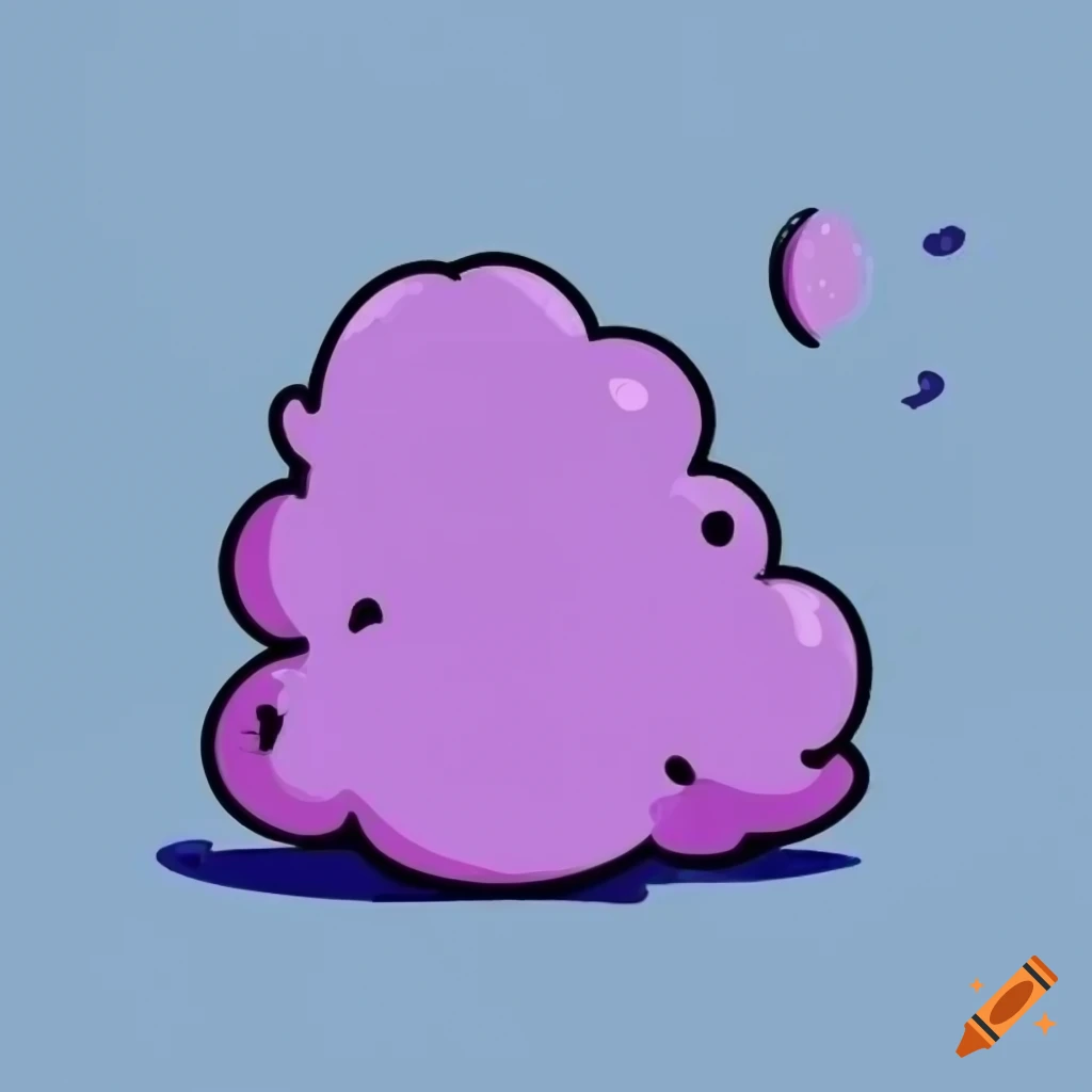 Pastel purple dust pile in 2d cartoon clipart style on Craiyon