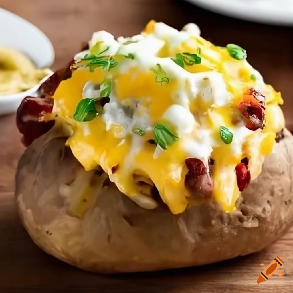 Loaded baked potato on Craiyon