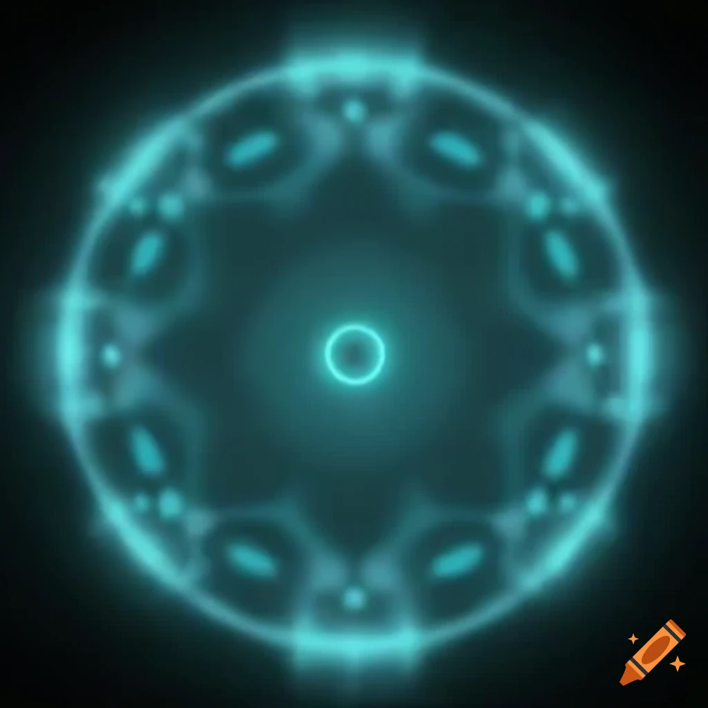 Summoning animation with a cute cartoon cat in a cyan magic circle on ...