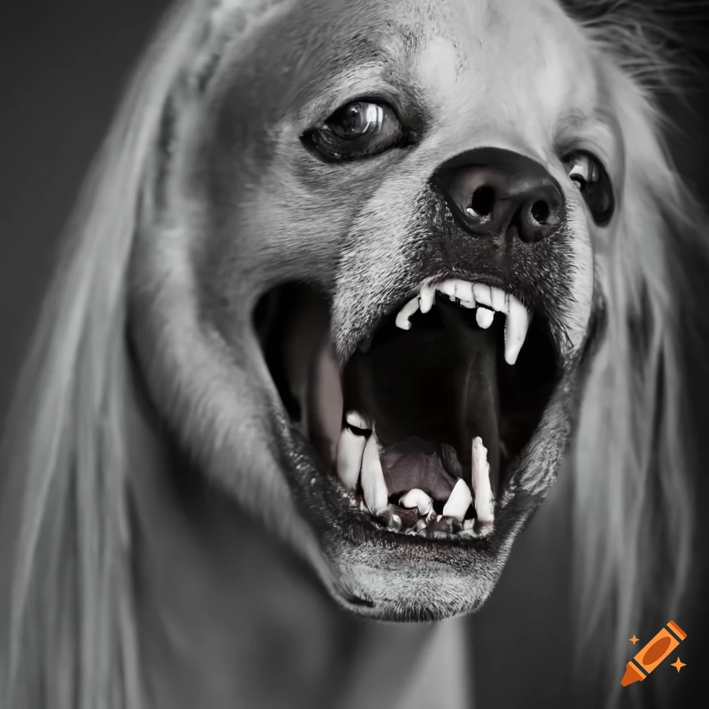 Snarling dog on Craiyon