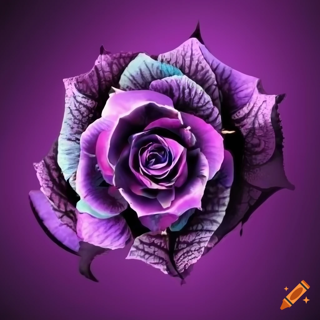Purple rose tribal texture on Craiyon