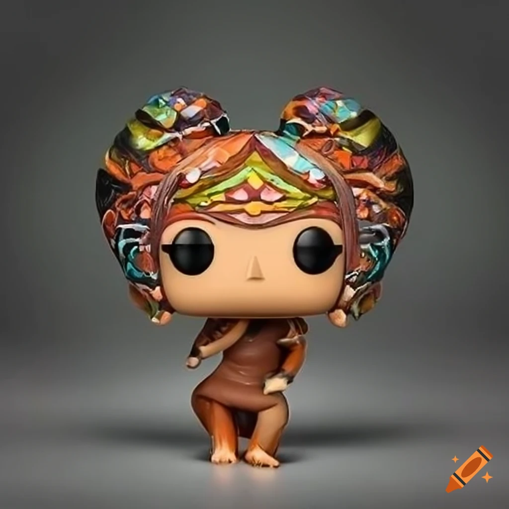 Funko Pop figurine: Miss Lino Monkey Pie with colorful tribal carving ...