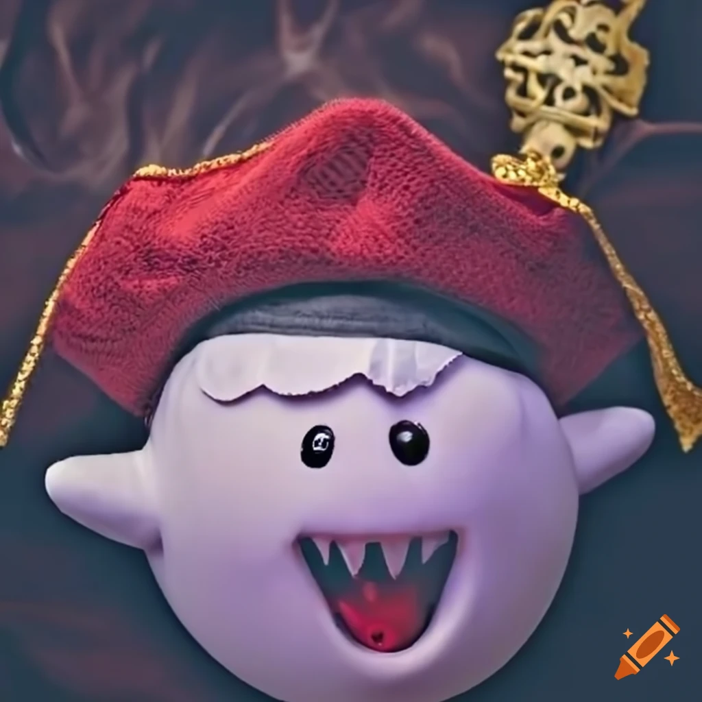 King boo wearing a pirate hat on Craiyon