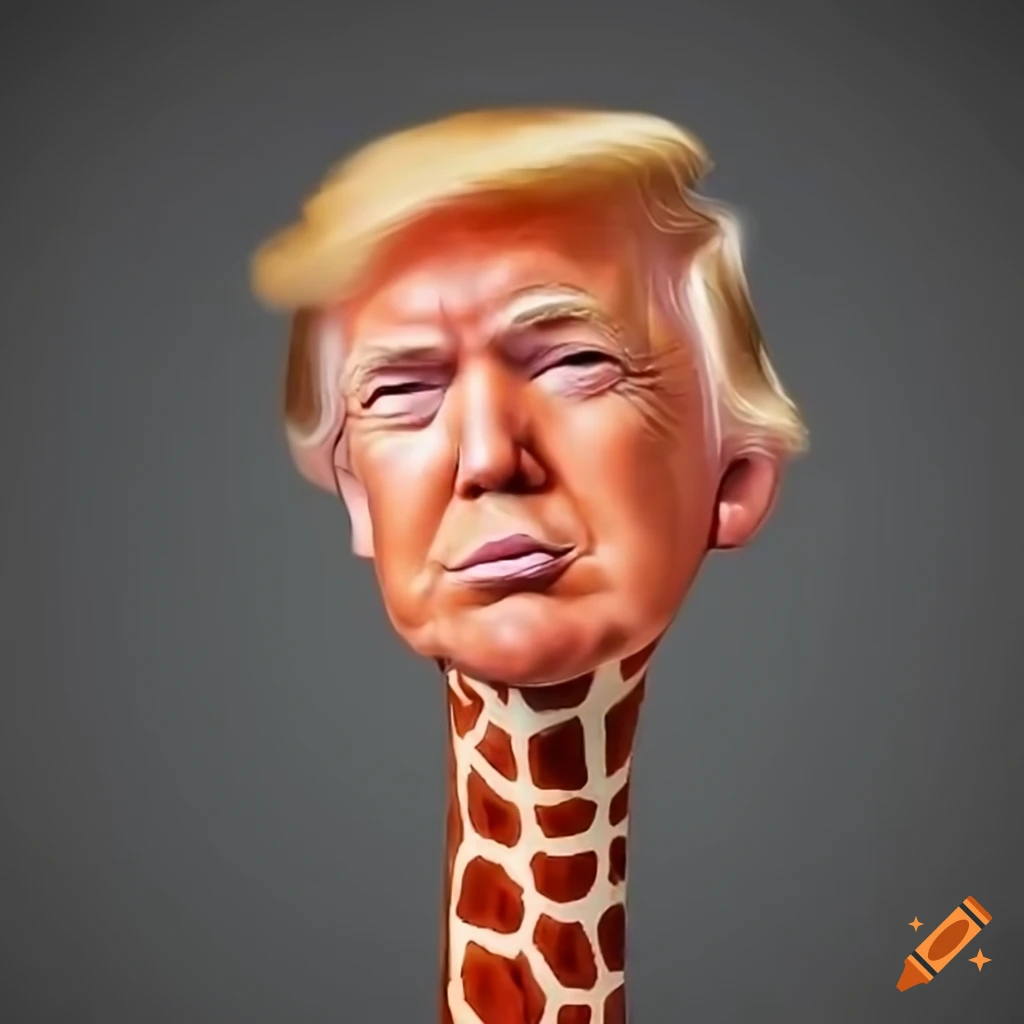 Caricature of a person with a very long giraffe neck on Craiyon