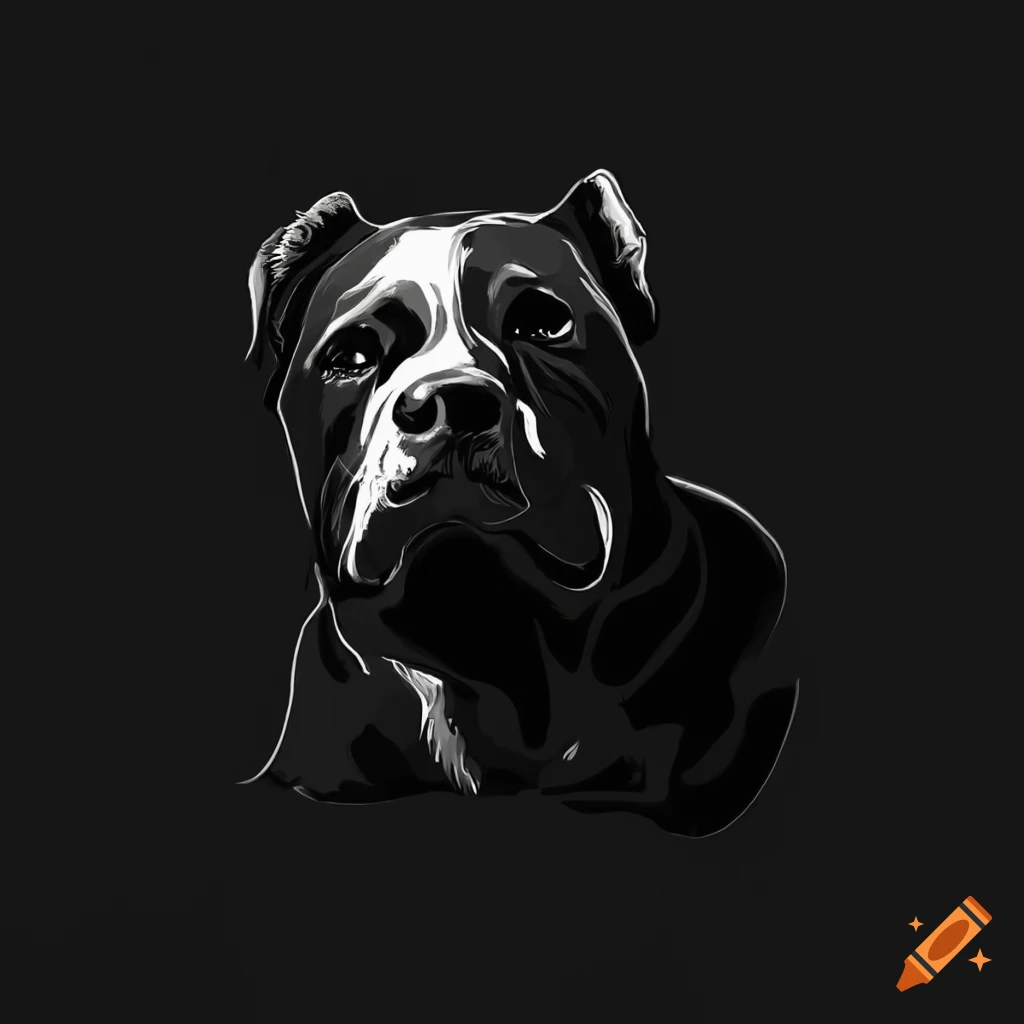 Simple pitbull outline on Craiyon