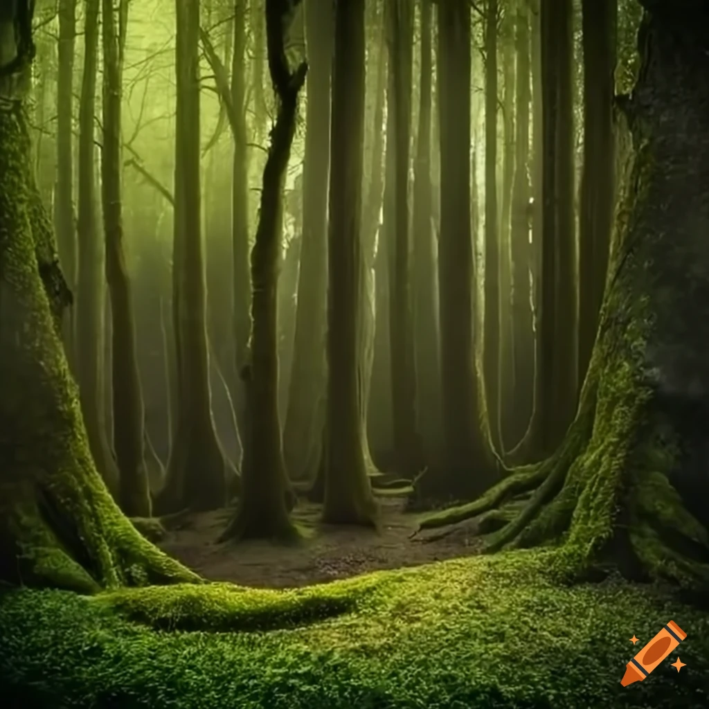 Enchanted forest landscape on Craiyon