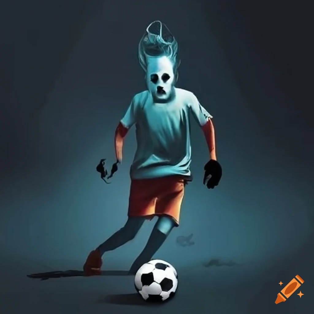 Ghost playing soccer on Craiyon
