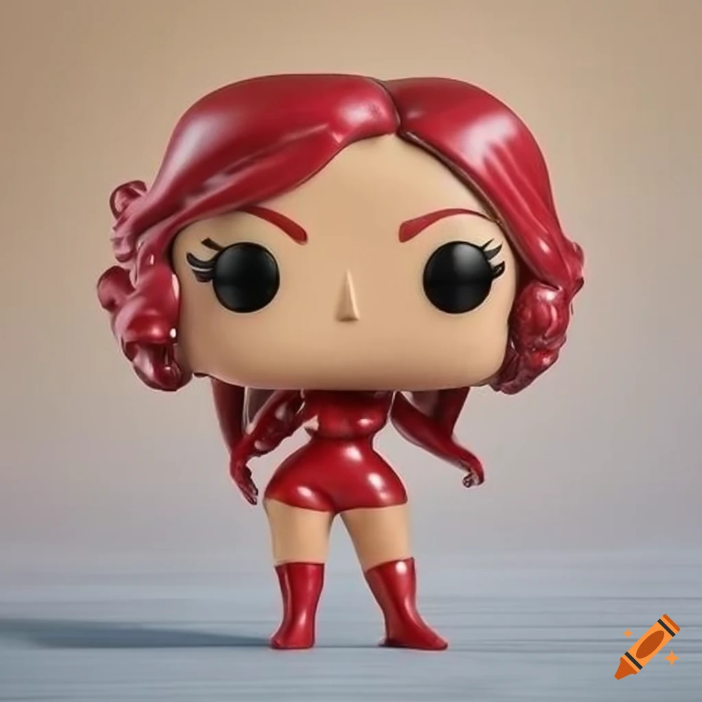 Funko pop figurine of humanoid female character in colorful outfit on ...