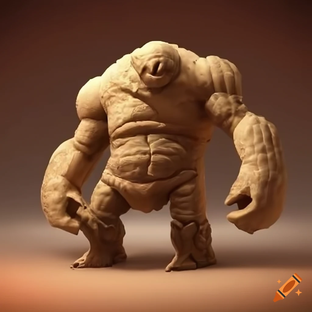 Full body sand golem sculpture on Craiyon