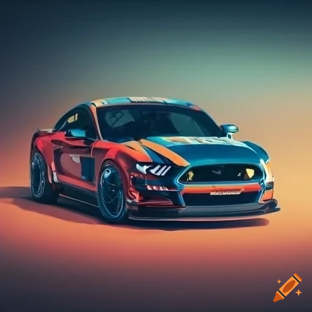 Ford mustang racing car on Craiyon
