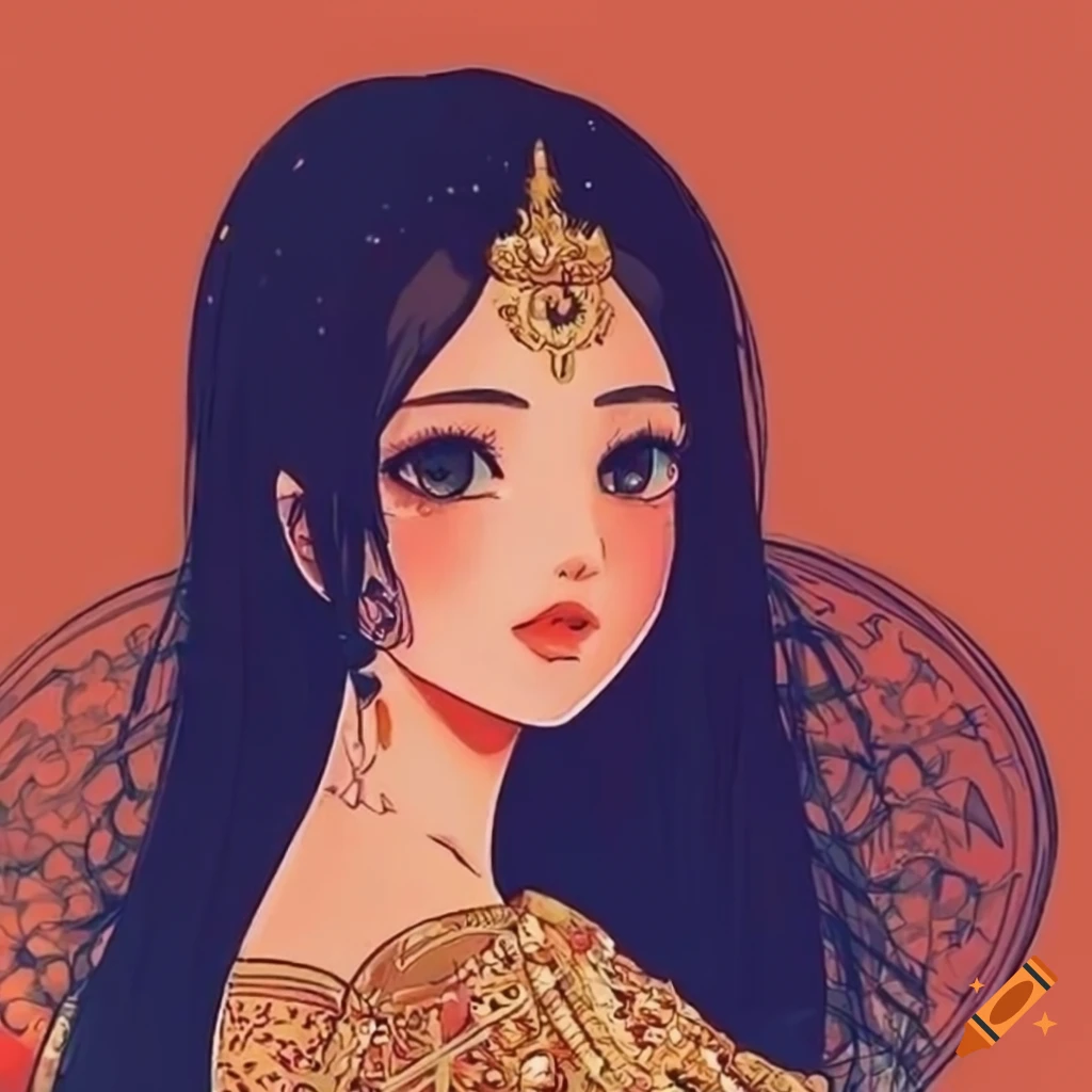 Retro manga style thai princess on Craiyon