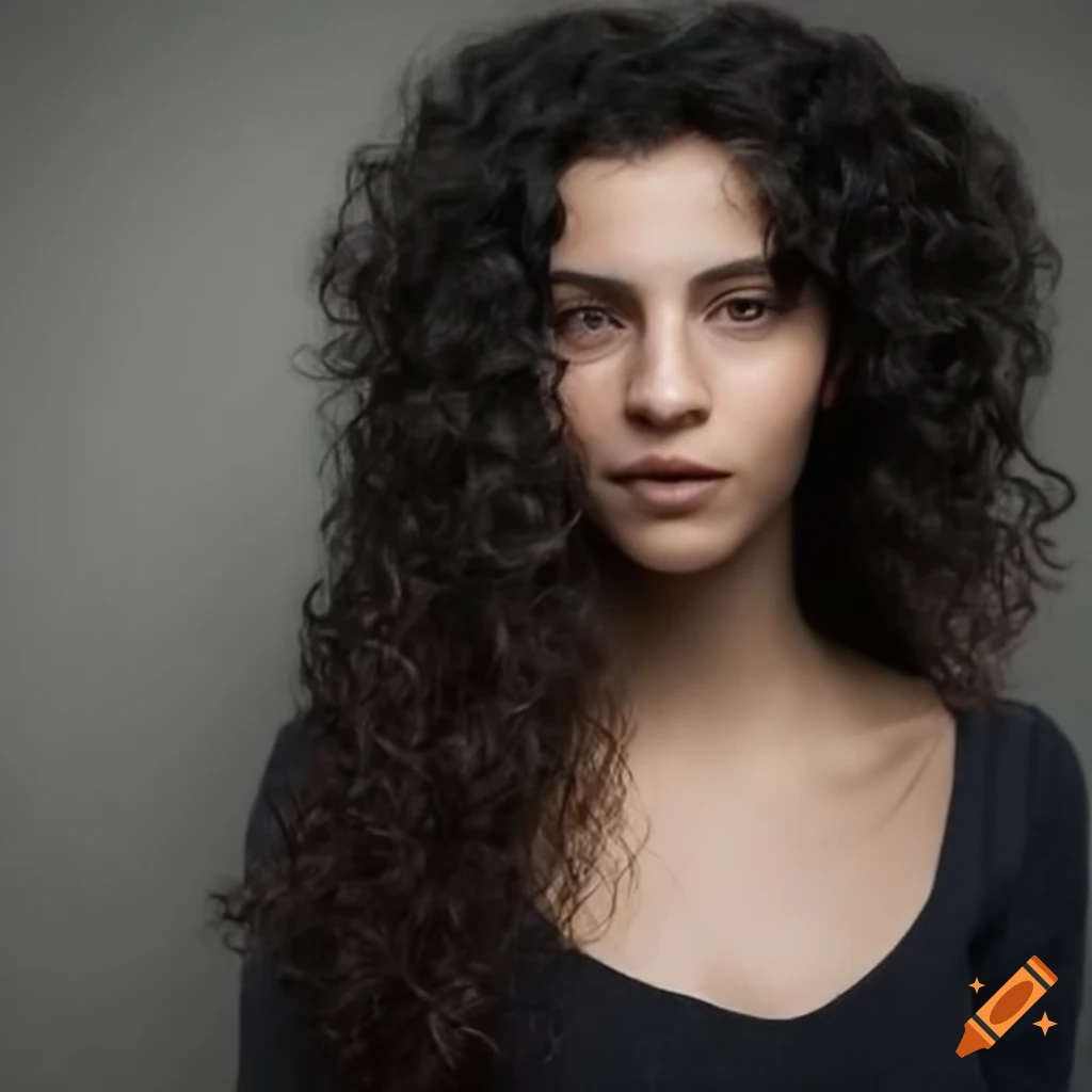 Woman of Syrian, Swedish, and German heritage with curly black hair and ...