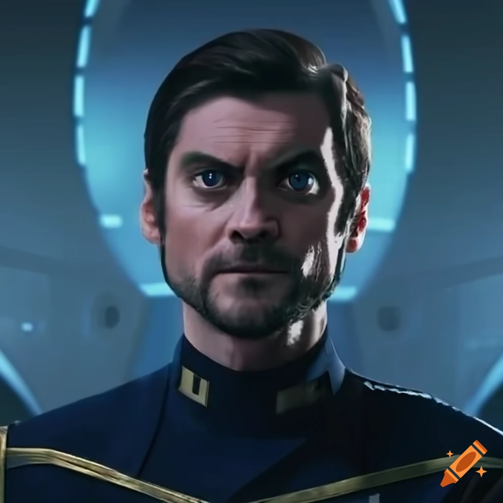 Wes Bentley as Starfleet Captain in a Star Trek Discovery battle scene ...