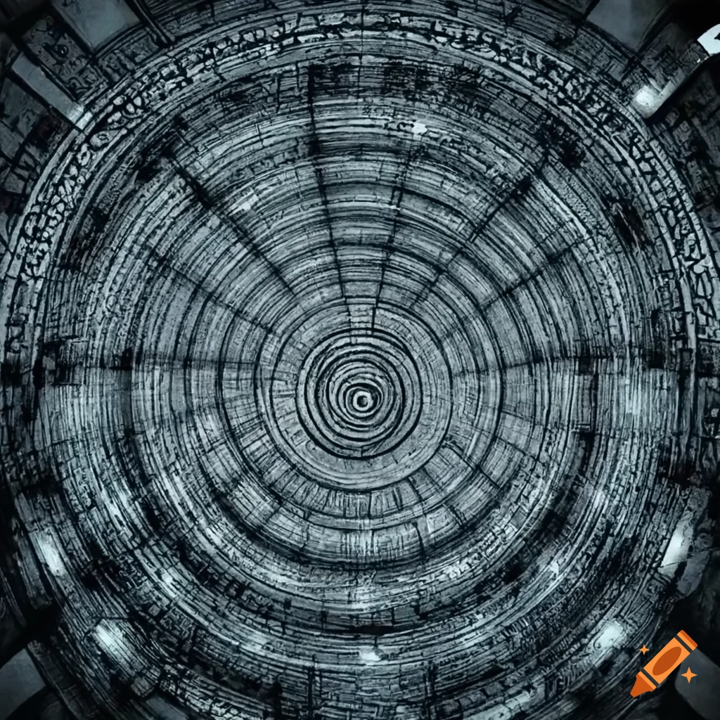 Grey circular platform with statues of kings on Craiyon