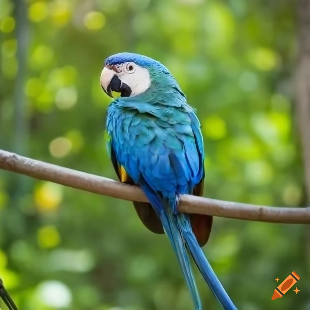 Professional animal photography of a parrot in a lush jungle with vibrant colors on Craiyon
