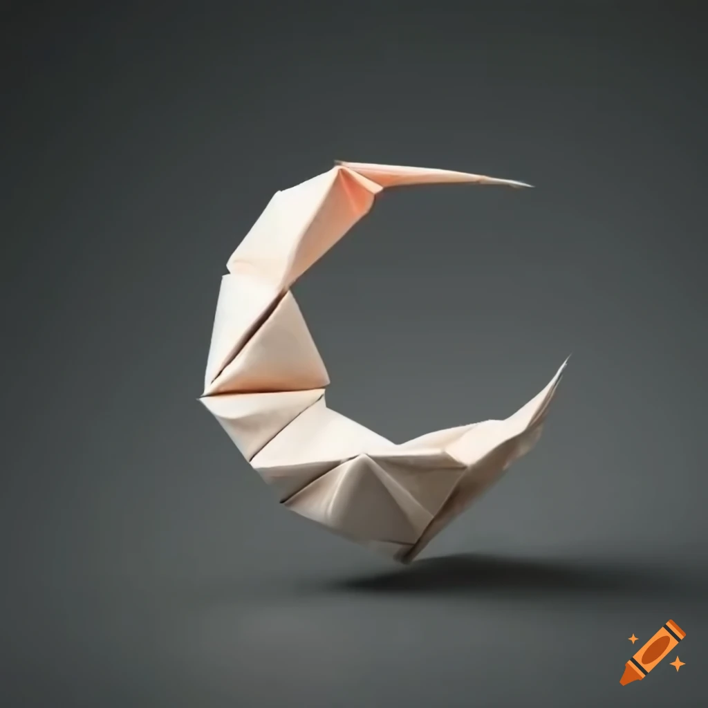 Origami moon art on Craiyon