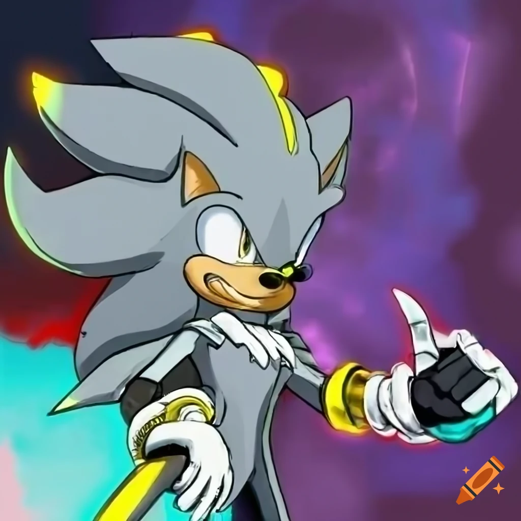Fusion of jet the hawk and silver the hedgehog on Craiyon