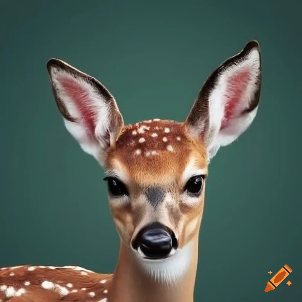 Fawn protected by a man and woman on Craiyon