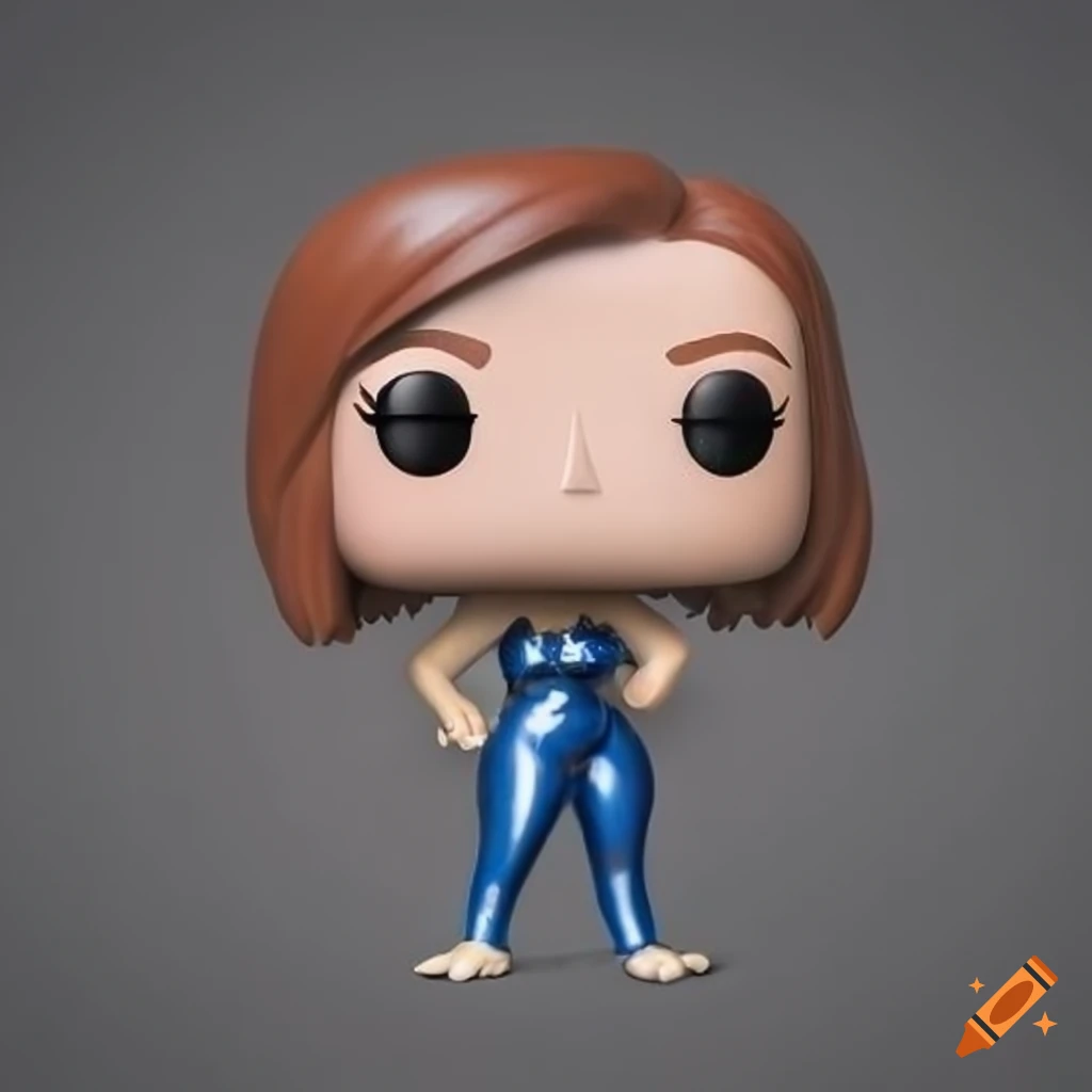 Funko pop humanoid female figurine in lime navy latex outfit on Craiyon