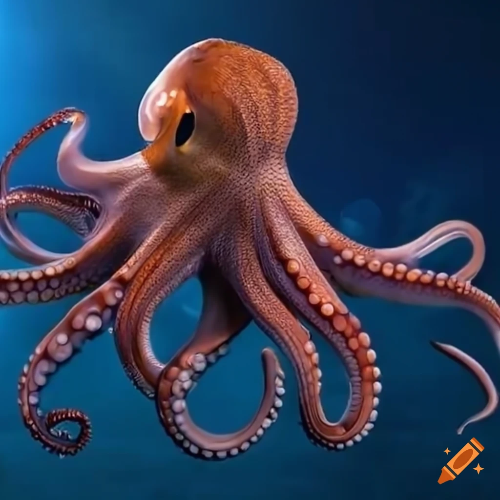 Octopus exhibiting psionic powers while levitating on Craiyon