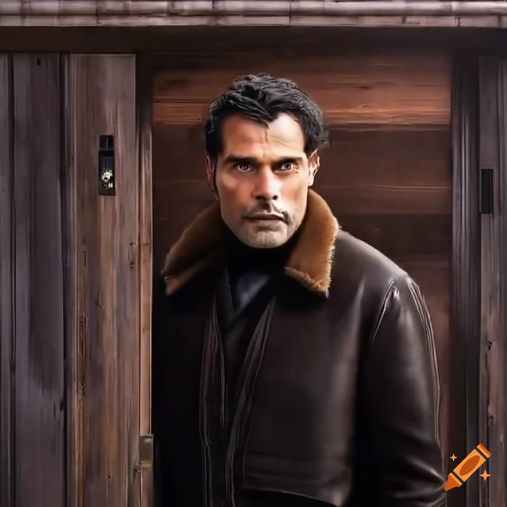 British actor Rufus Sewell lookalike in sheepskin bomber jacket and ...