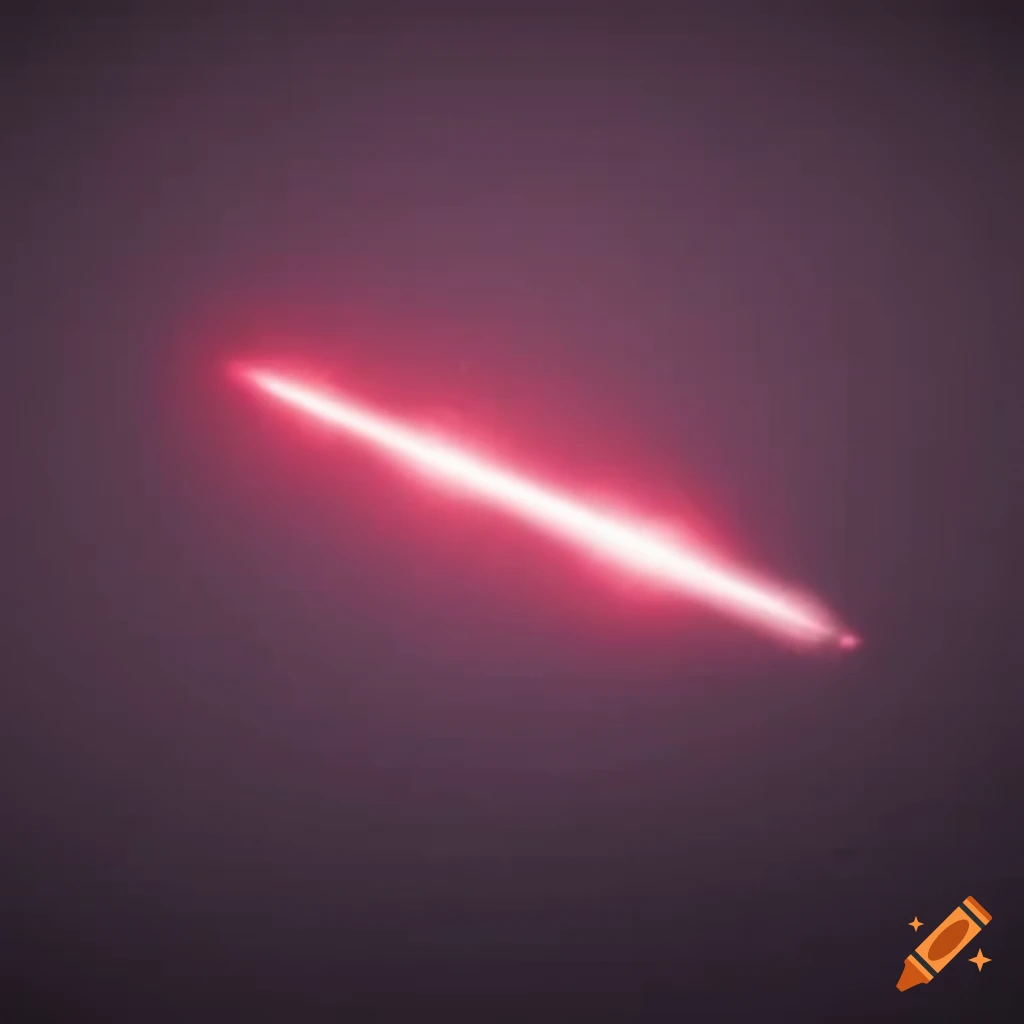 Red-white laser spark beam with explosion in a foggy forest on Craiyon